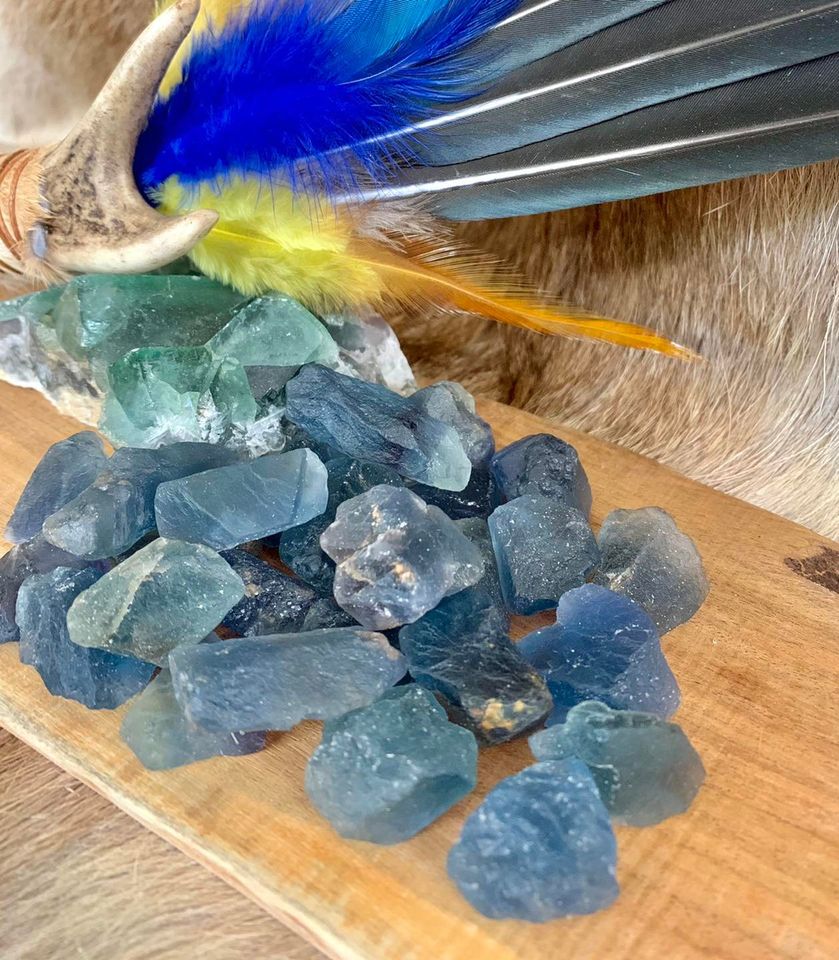 Fluorite (Blue) small raw free forms – Witch Way Australia