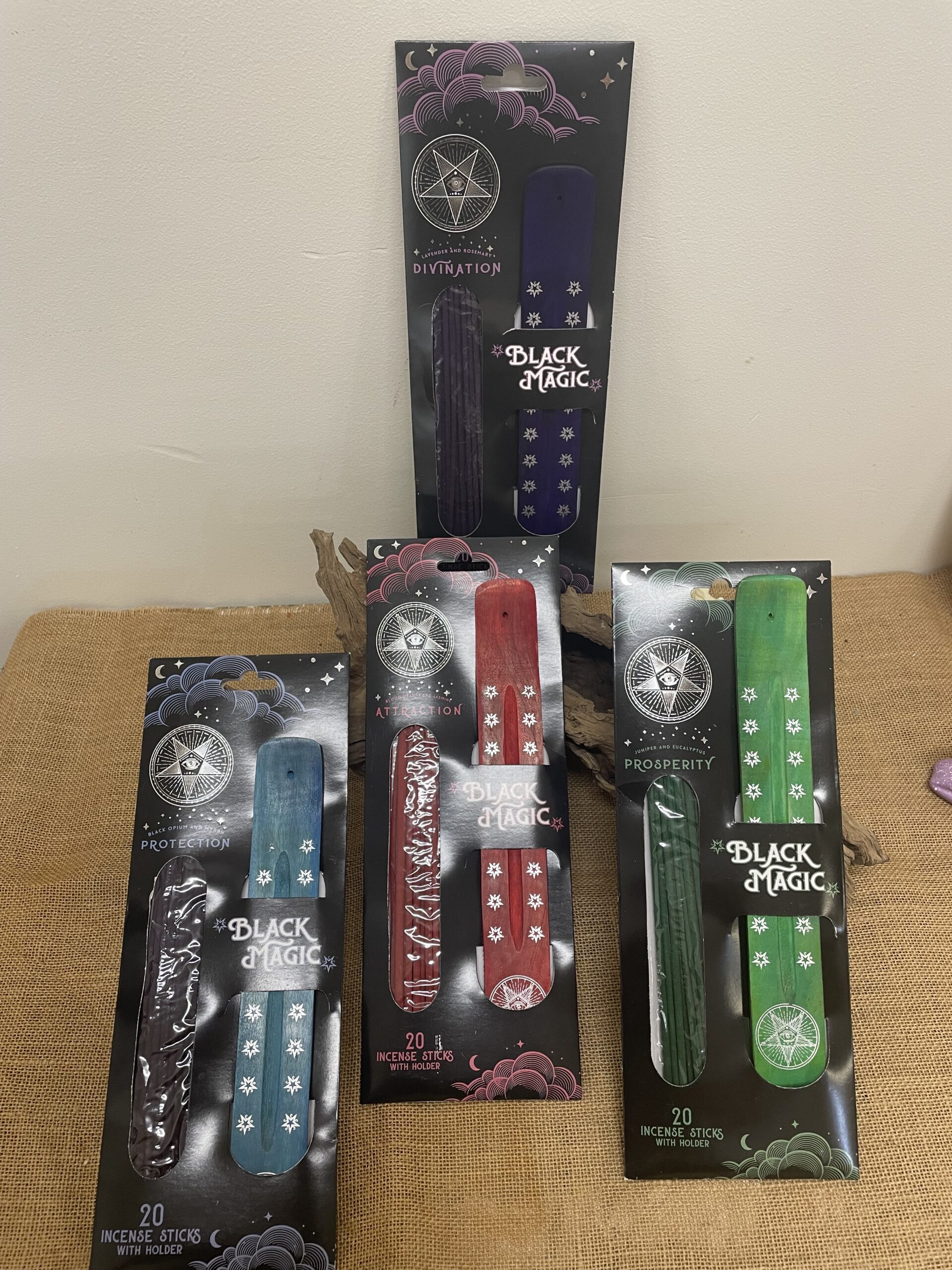 BLACK MAGIC – 20 incense sticks with holder – Witch Way Australia