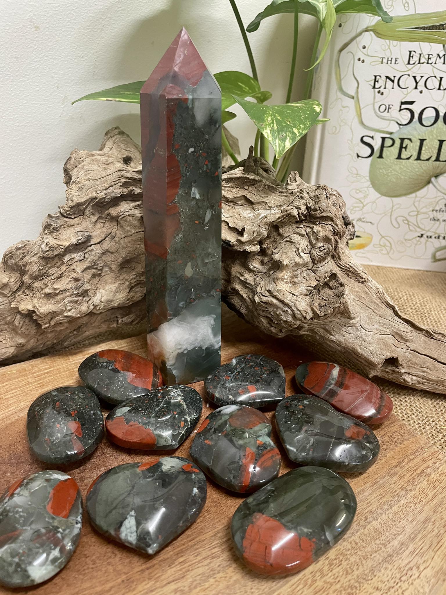 Bloodstone Hearts and Palmstones – Witch Way Australia
