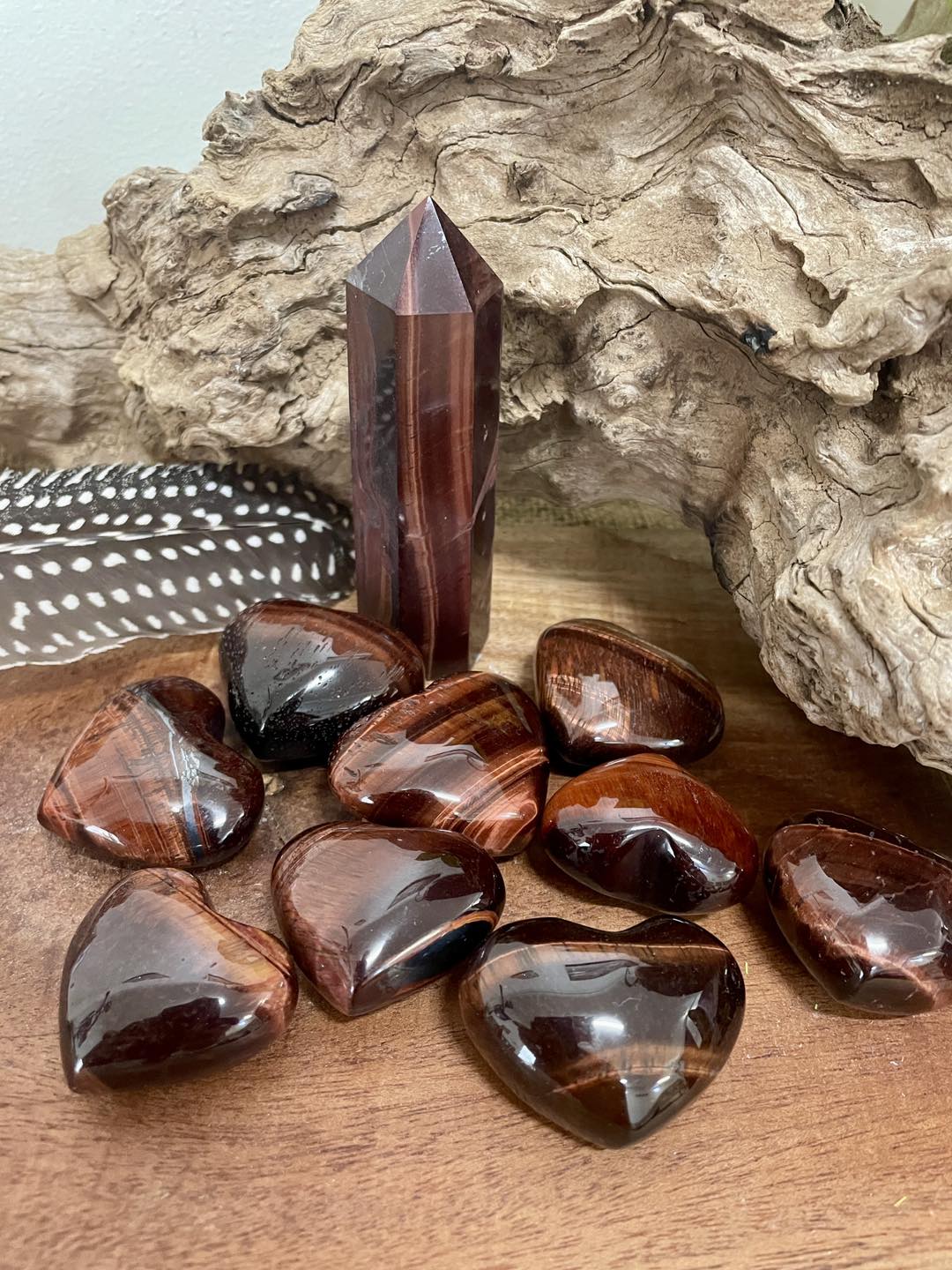 Red Tigers Eye Heart – Witch Way Australia