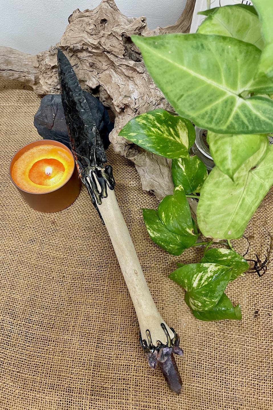 Obsidian/Amethyst Athame - Witch Way Australia
