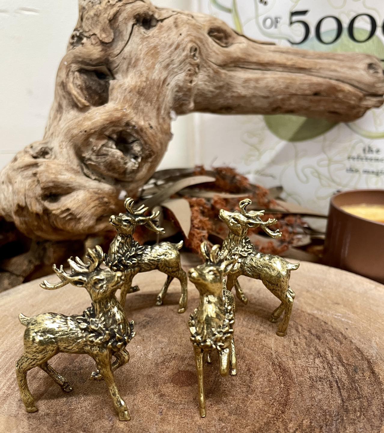 Brass Deer Statue - Witch Way Australia